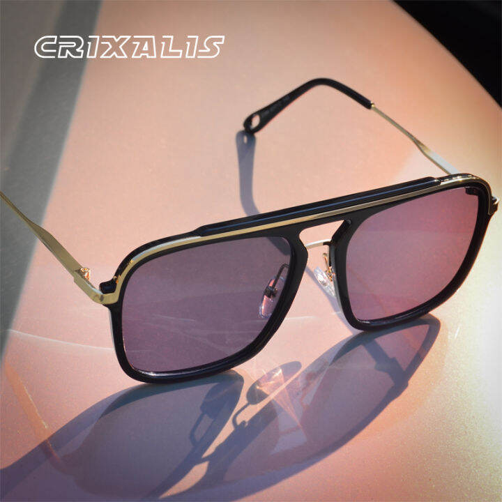 Crixalis แว่นตากันแดดวินเทจสำหรับผู้ชาย R Anti Glare ขับรถแว่นตากันแดด ...