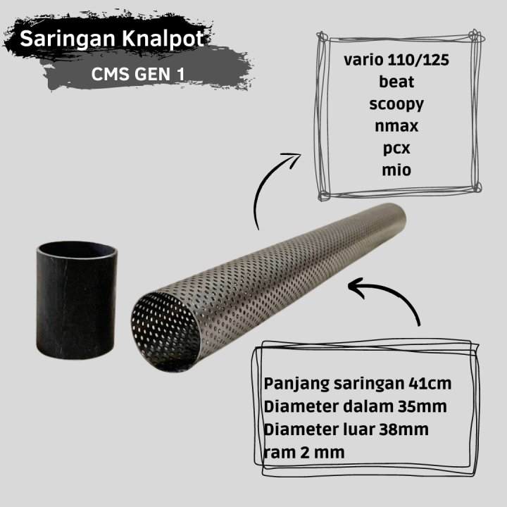 Saringan Knalpot CMS GEN 1 Vario Inlet 35mm Pipa Peredam Suara Kenalpot ...