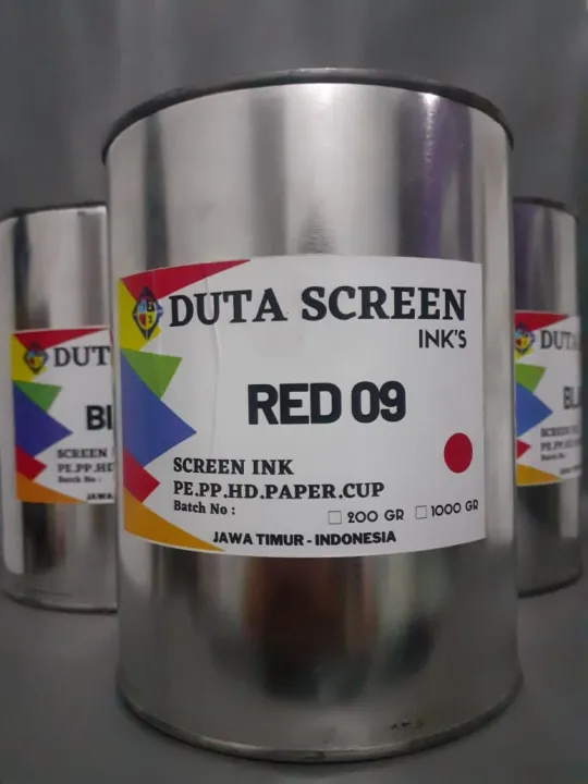 Tinta sablon DUTA SCREEN warna Red 09 (merah)| Sablon plastik, paper ...