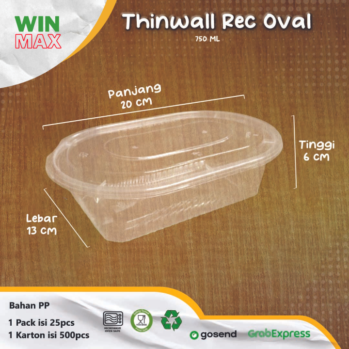Tempat Makan / Thinwall Oval Plastik PP 750 ml - isi 25 Pcs/Pack | Lazada Indonesia