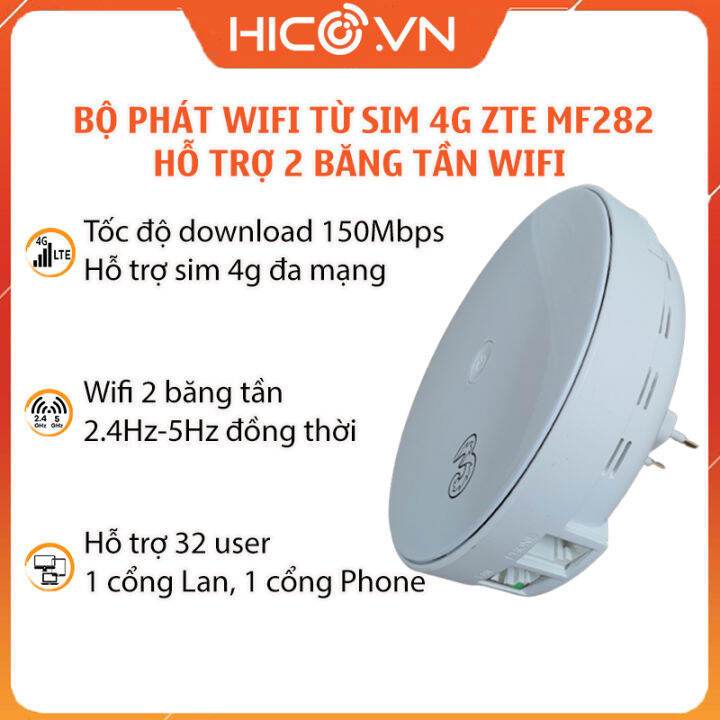 Bộ Phát Wifi 4G Zte Mf282 – Bộ Phát Wifi 3G 4G Băng Tần Kép 2.4Ghz Và ...