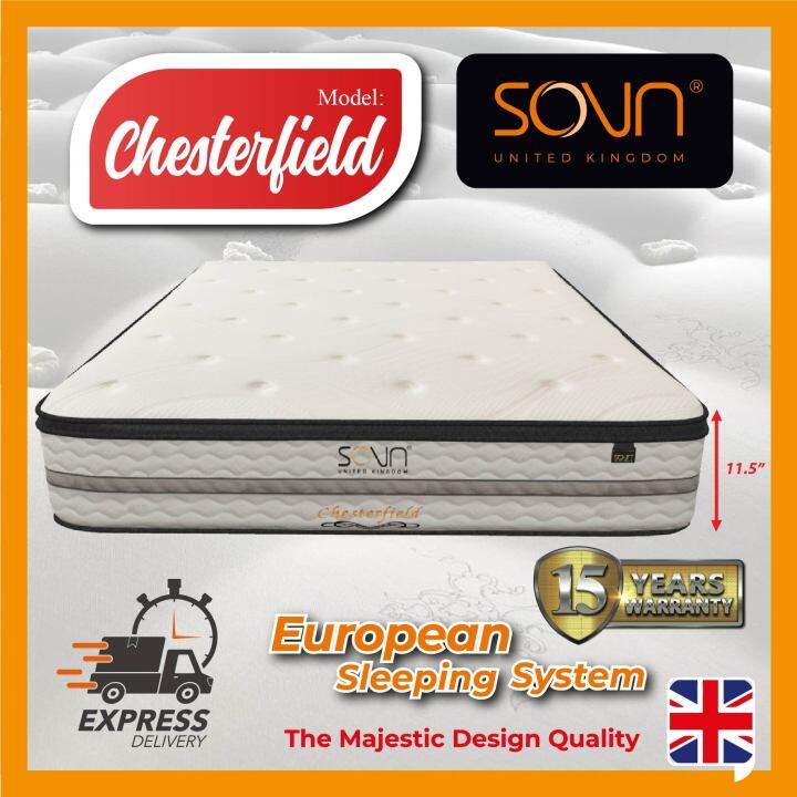 SOVN CHESTERFIELD MICRO POSTURE SPRING MATTRESS- UK SPEC EUROPEAN SLEEP ...