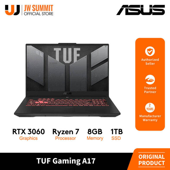 Asus TUF A17 FA707RM-HX048W 17" FHD Ryzen 7-6800HS 8GB DDR5 1TB SSD RTX ...