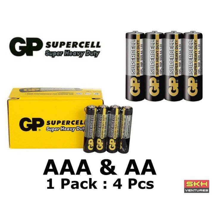 (4Pcs) GP Heavy Duty Supercell Battery / Bateri Supercell Kuasa Tinggi ...