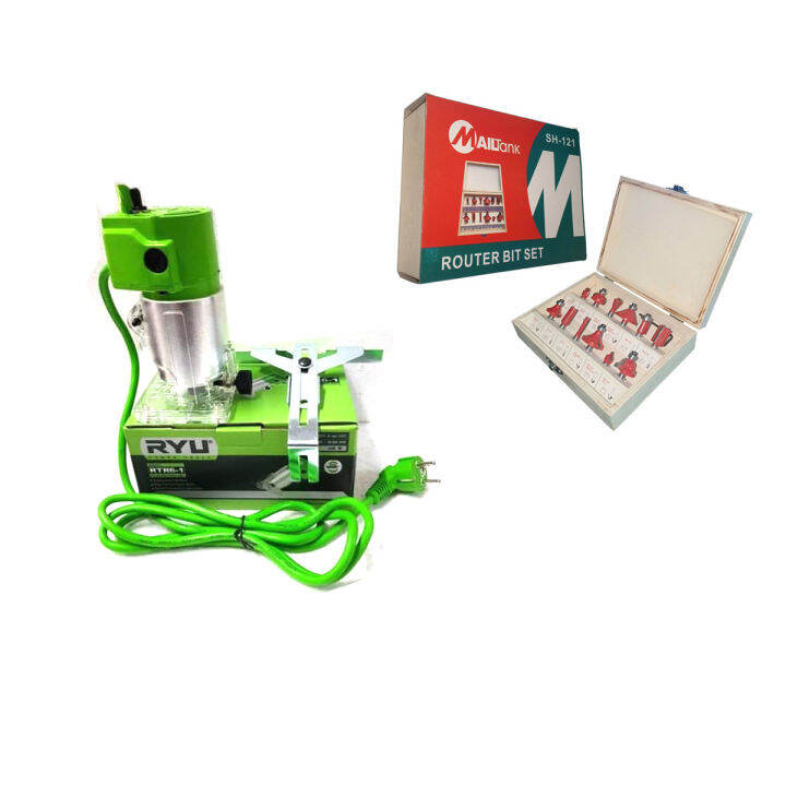 PAKET Mesin Router Trimmer Profil Kayu Wood RYU RTR 6 - 1 Plus Mata ...