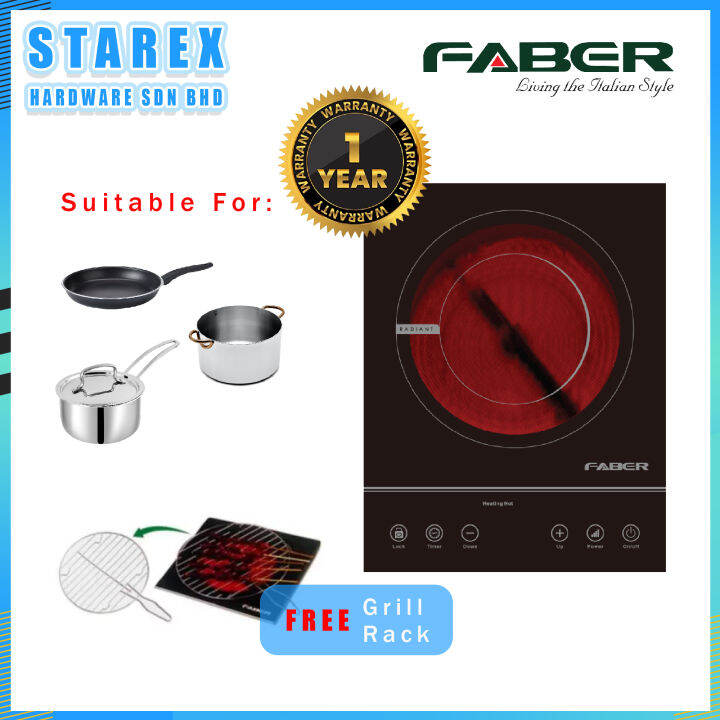 FABER FCC FORNELLO 2000 Ceramic Cooker with Touch Sensor Control (1800w ...