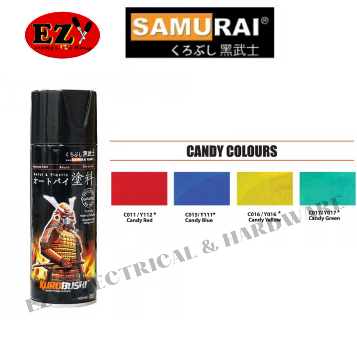 SAMURAI PAINT SPRAY CANDY COLOURS (400ML) Aerosol Spray Paint | Lazada