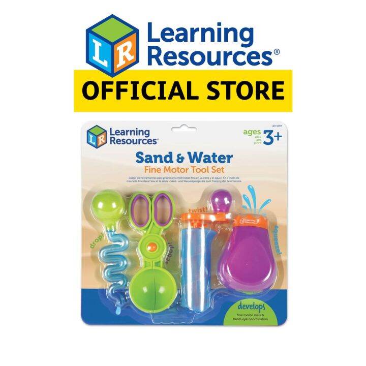 LEARNING RESOURCES Sand & Water Fine Motor Tool Set- Age 3-7, Primary Science, Educational Toy ...