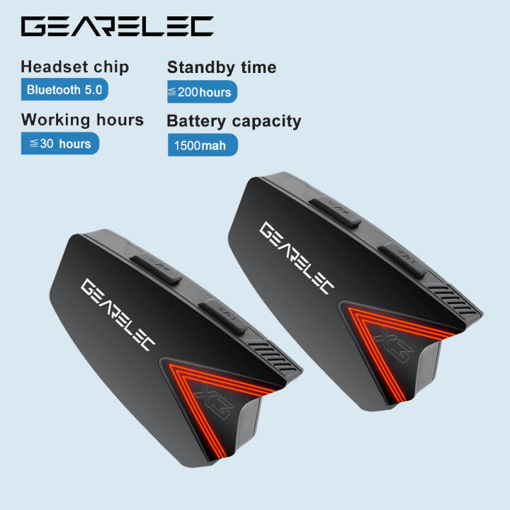GEARELEC ชุดหูฟัง X3สำหรับหมวกกันน็อครถจักรยานยนต์ IP65กันน้ำ ANC ไร้ ...