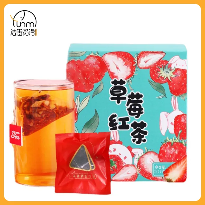 Fasimiyu [COD] ชาผลไม้ ชาดำสตรอว์เบอร์รี่ ถุงชาเครื่องดื่มชาฤดูร้อนบรรจุเดี่ยวและบรรจุแยก ...