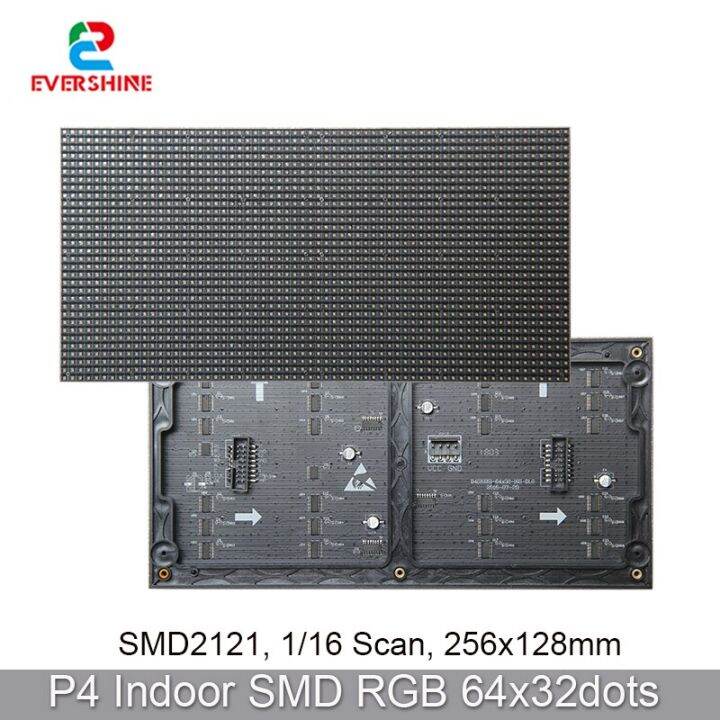 Indoor P4 LED FullColor Module Display 256*128mm 64*32 Pixels 1/16 Scan Matrix Panel RGB SMD2121 ...