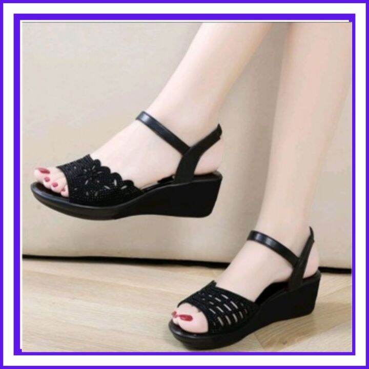 Sandal wanita Wedges remaja cewek model kekinian sendal wedges sol ...