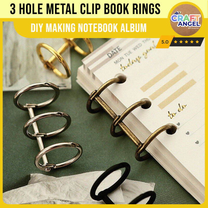 3 Hole Metal Clip Book Rings Loose Leaf Binder Binder Scrapbook Binder ...