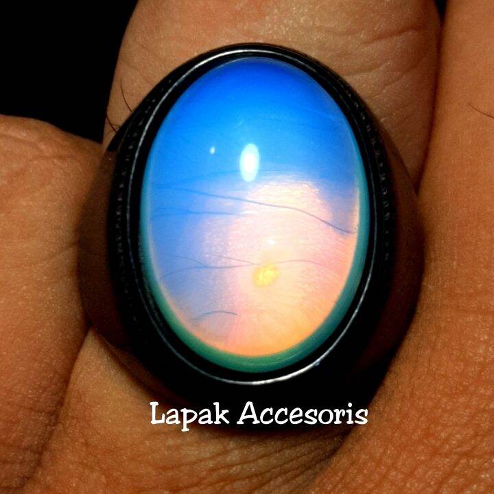 Cincin Batu Akik Natural Barjad Api Menyala Super Mewah Top Quality ...