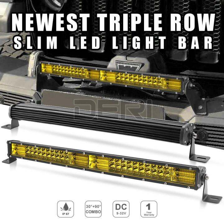 Slim Triple Row LED bar 10 inch 20 inch 3000k Yellow led light barwork ...