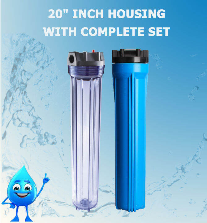 Slim Housing 20" inches Complete Set with bracket (Sediment Filter ...