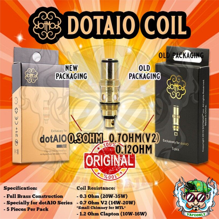 VAPEONLY DotMod dotAIO Coil dotAIO V1 OCC dotAIO SE Coil 0.3 Mesh 0.7 SS | Lazada