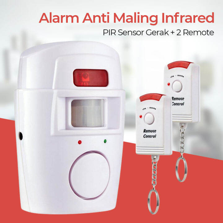 Alarm Anti Maling Infrared Pir Sensor Gerak 2 Remote Lazada Indonesia