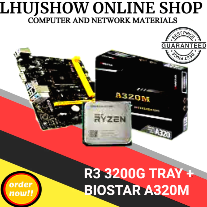 RYZEN R3 3200G BUNDLE of MOTHERBOARD and PRO C TRAY + BIOSTAR A320M ...