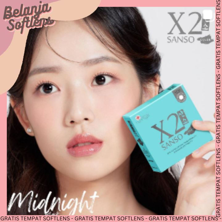 Softlens NEW X2 Sanso Color / NORMAL & MINUS (-0.50 s/d -6.00) FREE LENSCASE DIA 14.2MM BY ...