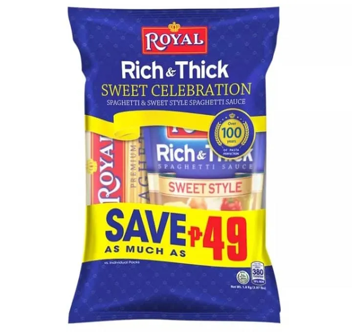 Royal Spagetti Pasta Pack ( Royal Spagetti 800g+Sweet Spagetti Sauce ...