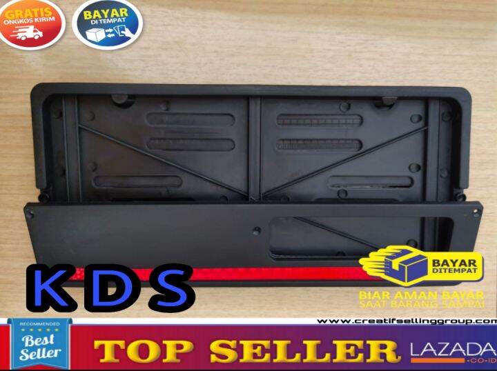 COVER PLAT NOMOR MOTOR UNIVERSAL PLUS LIS MERAH SEPASANG 2PCS promo ...