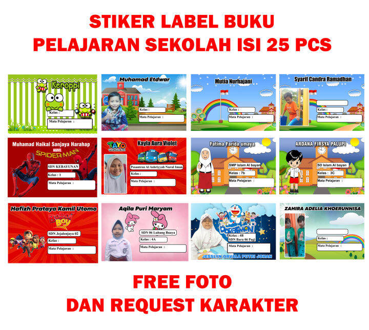 Label Nama Buku Tulis stiker buku ukuran 9x5 cm Isi 25 Pcs | Lazada ...