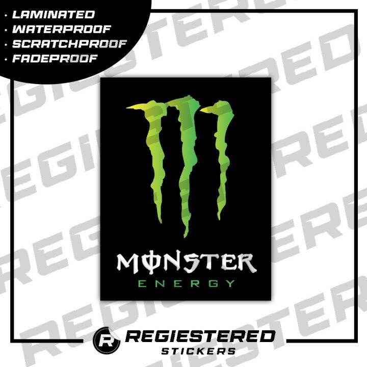 Monster Energy Sticker Waterproof Laminated Outdoor Indoor Helmet ...