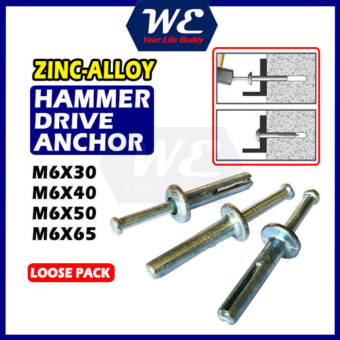 ARROW Zinc Alloy Hammer Drive Anchor/ Paku Aluminium / Paku Wall Plug ...