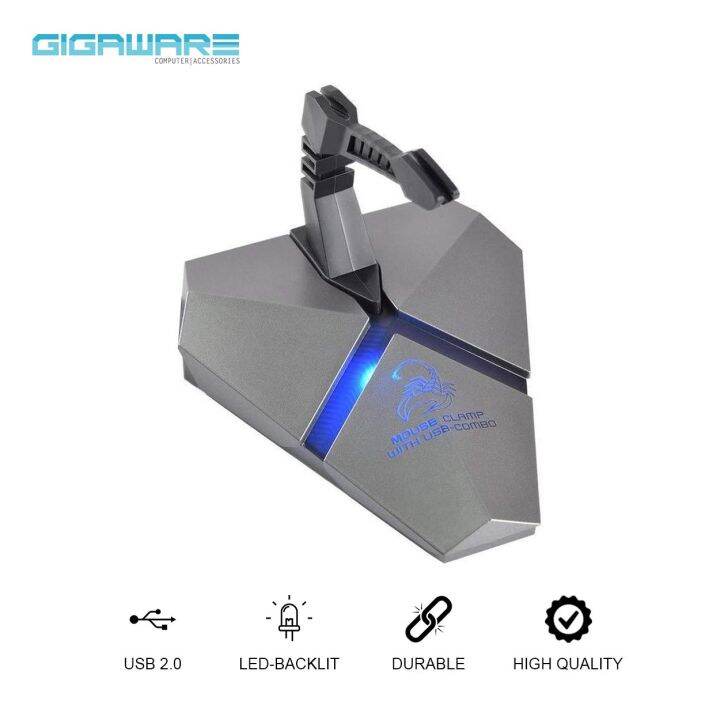 Gigaware Gaming Mouse Bungee 3-port 2.0 USB Hub SD Card Reader LED Hub ...