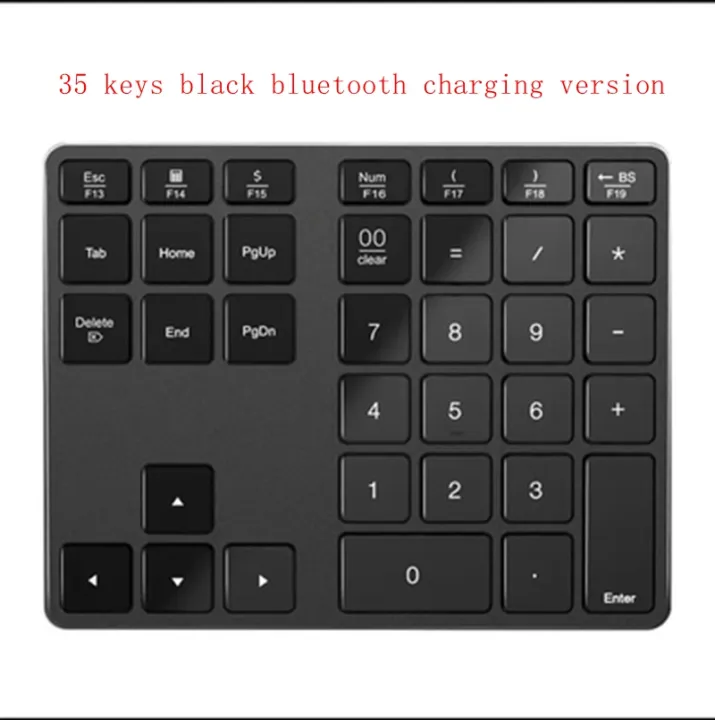 35 keys numeric keypad wireless bluetooth keyboard type-c charging for ...