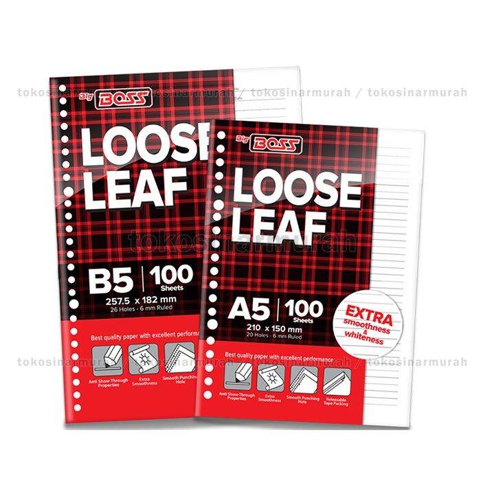 Loose Leaf Big Boss B5 , 26 Holes - Garis isi 100 Lembar | Lazada Indonesia