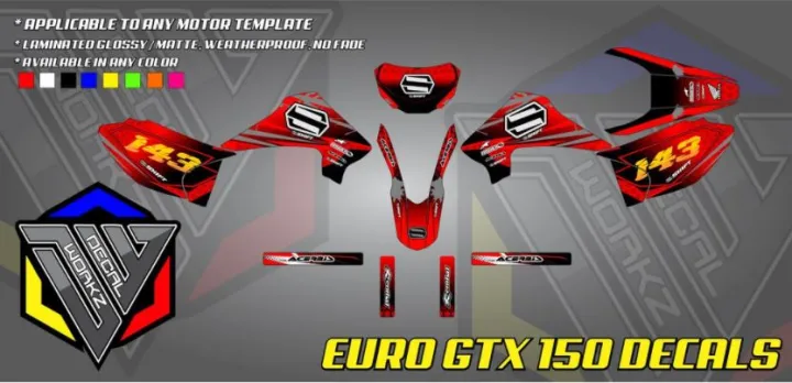 EURO GTX 150 STICKER DECALS, RED | Lazada PH