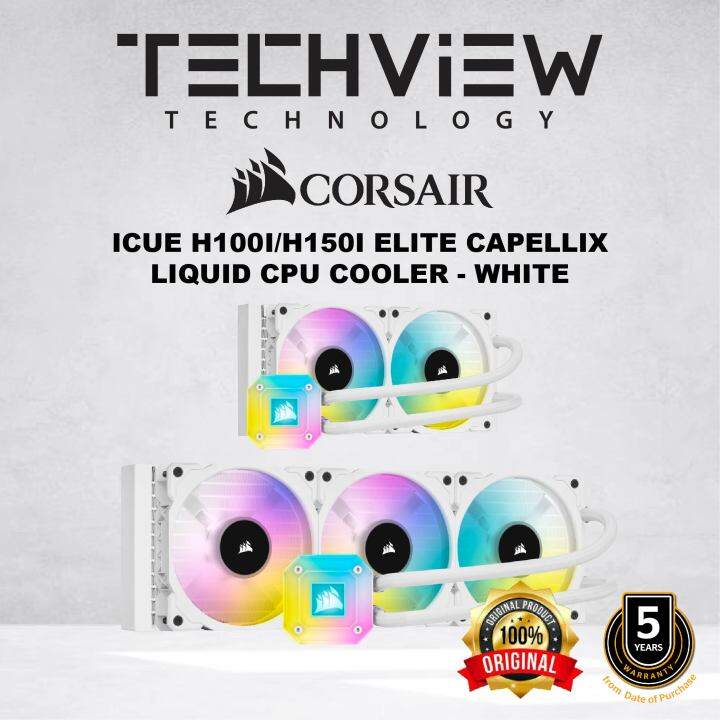 CORSAIR ICUE ELITE CAPELLIX SERIES RGB AIO LIQUID COOLER - White ...