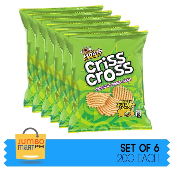 CRISS CROSS CRISSCUT FRIES SNAX CHEESY SOUR CREAM & ONION 20G / SET OF ...