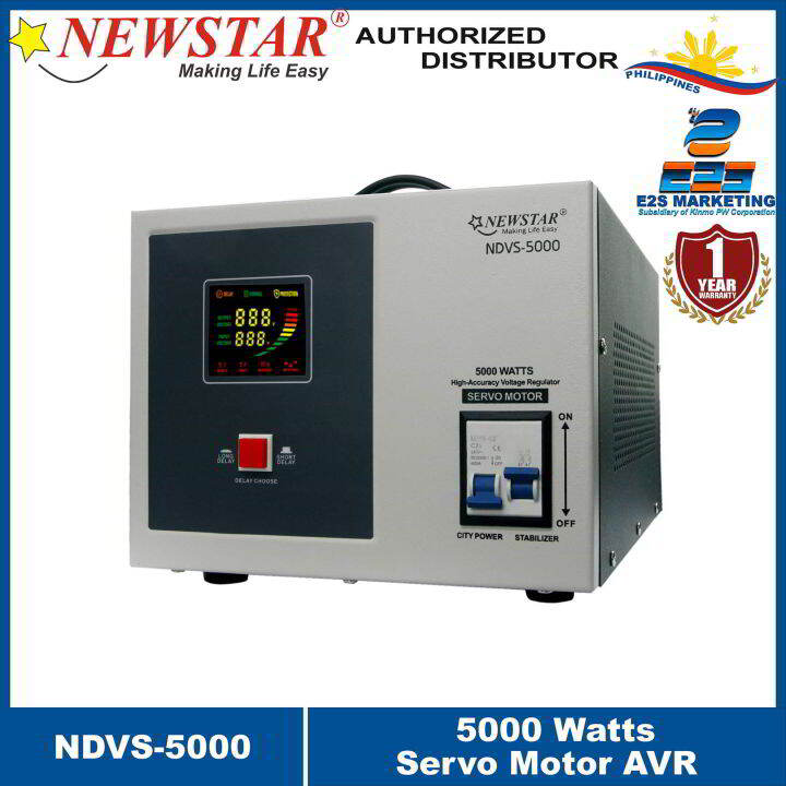 Newstar AVR Servo Motor Type Automatic Voltage Regulator 5000 Watts ...