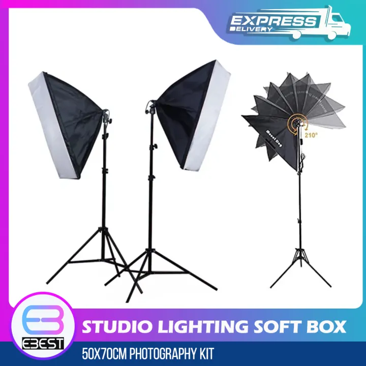 Studio Lighting Soft box 50x70cm Photography Kit 100-240v E27 Light ...