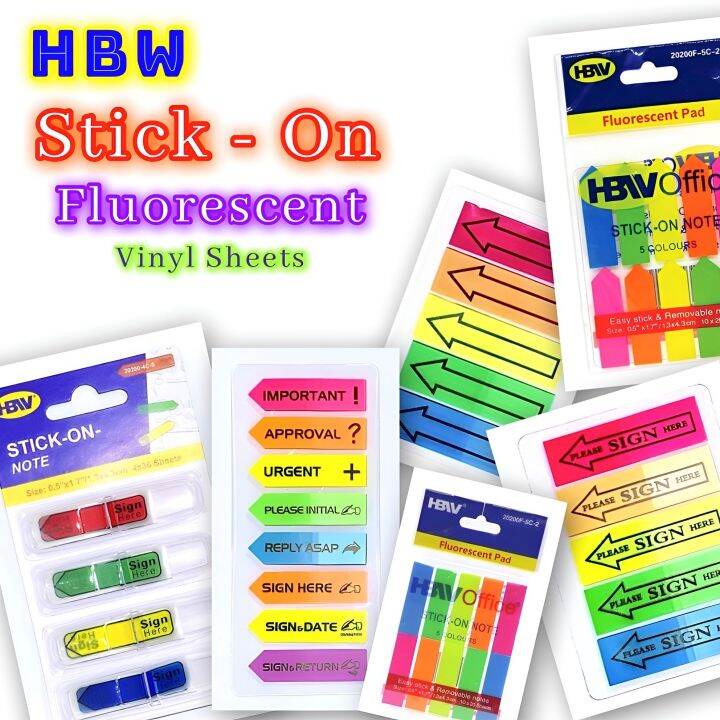 HBW Sticky Note neon 7 variations sold per pack | Lazada PH