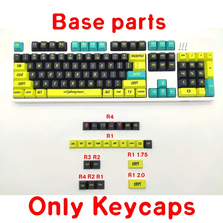 128 Keys PBT Keycap Cherry Profile Keycap Cyberpunk 2077 Personalized ...