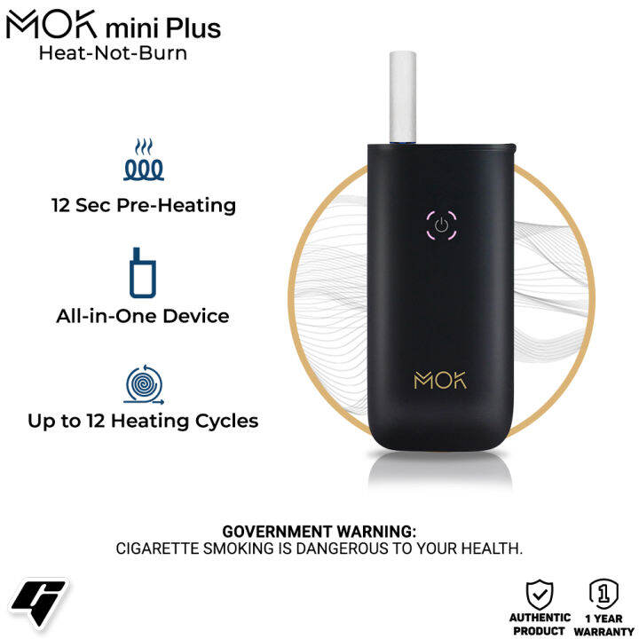 MOK mini Plus Heat-Not-Burn Device (Black) | Lazada PH