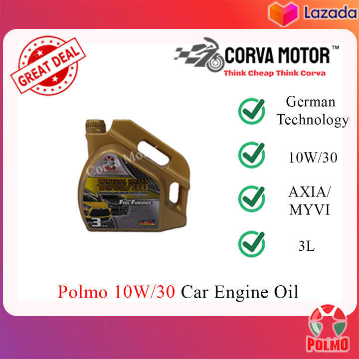 Corva Motor Polmo 10W/30 Car Engine Oil Minyak Hitam Kereta Polmo ...