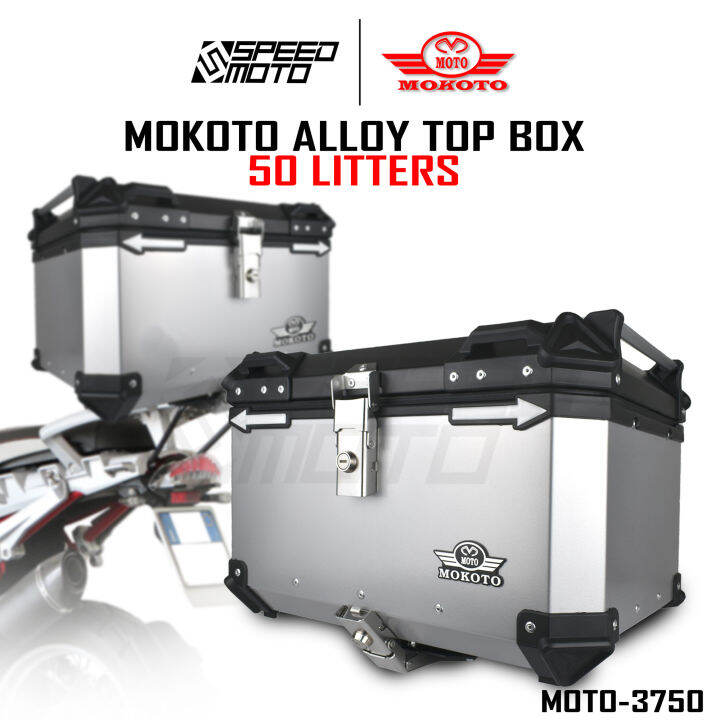 MOKOTO HEAVY DUTY 50L ALUMINUM TOP BOX MOTO-3750 / ALLOY TAIL BOX ...