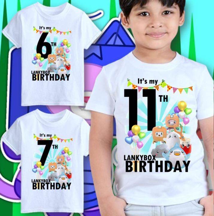 LANKYBOX BIRTHDAY KIDS Shirt 2M anime graphic T-SHIRT 0 to 12 years old ...