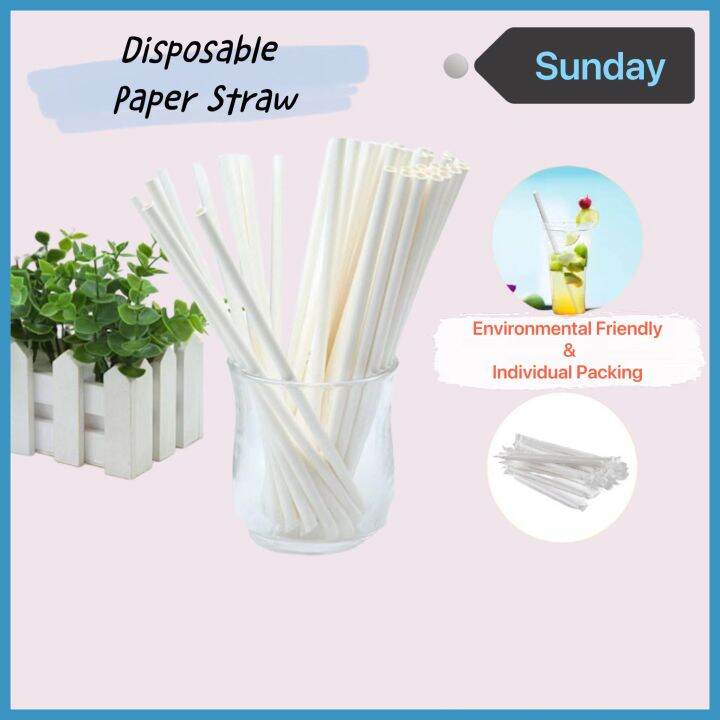 Disposable Paper Straw High quality with Individually Wrapped 6mm x ...