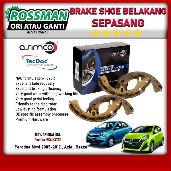 Myvi 2005-2017 , Axia , Bezza Original ASIMCO Rear Brake Shoe Pair BSA ...