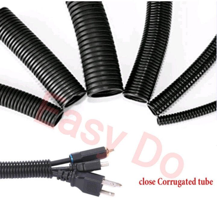 1 Meter Wire Conduit Split Wire Loom Sleeve Tube Polyethylene Black ...