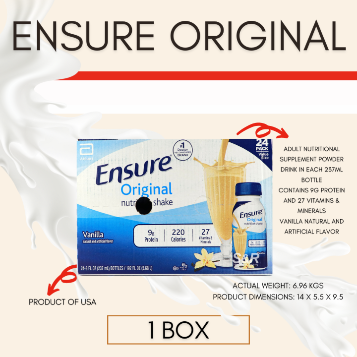 Ensure Original Nutrition Shake Strength and Energy Vanilla 24 bottles ...