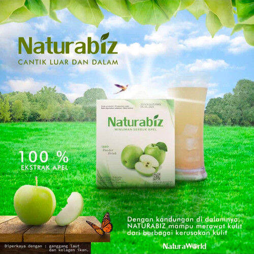 NATURABIZ MINUMAN SERBUK RASA APEL 1 BOX isi 10 SACHET ORIGINAL ...