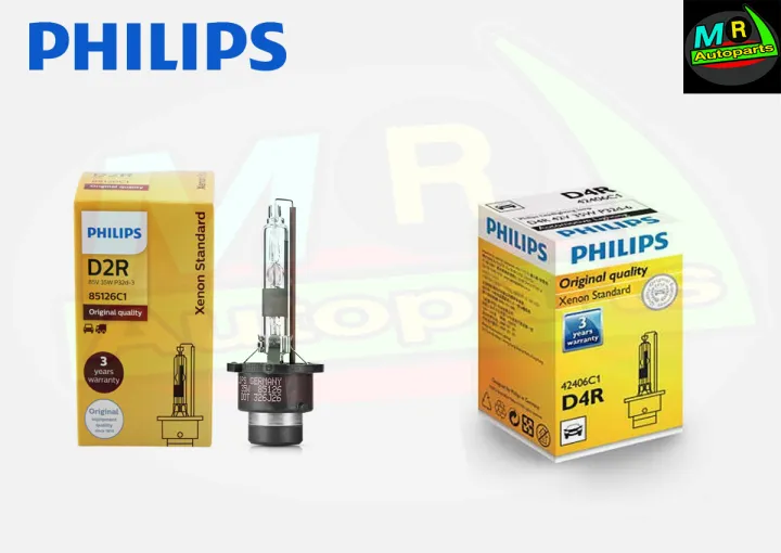PHILIPS หลอดไฟหน้ารถยนต์ Xenon 4200K ขั้ว D2R D4R | Lazada.co.th