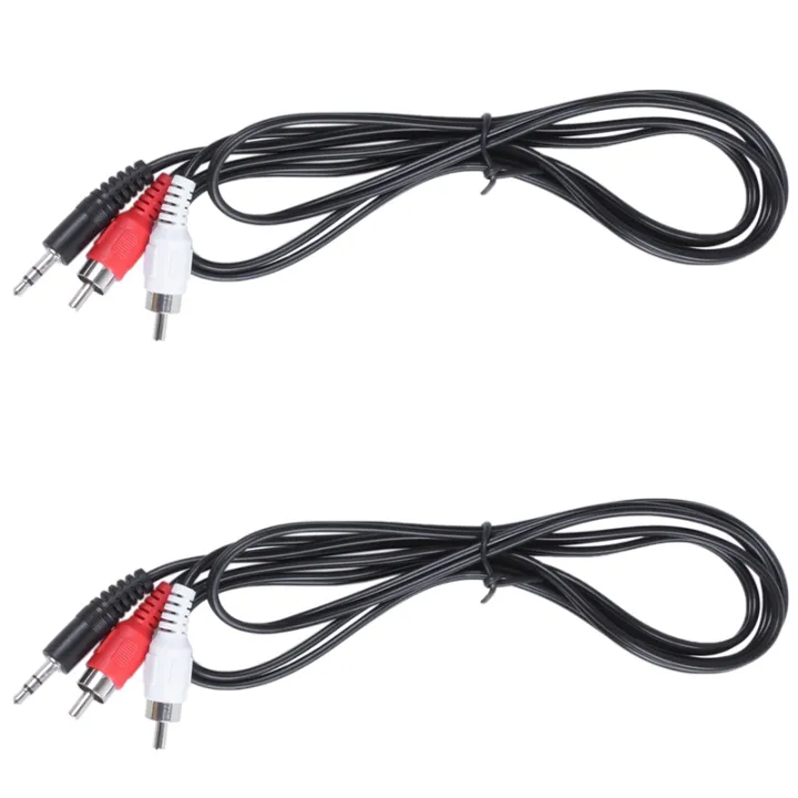 2Pcs 3.5mm Headphones Plug Jack to 2 x RCA AV Audio Cable | Lazada PH